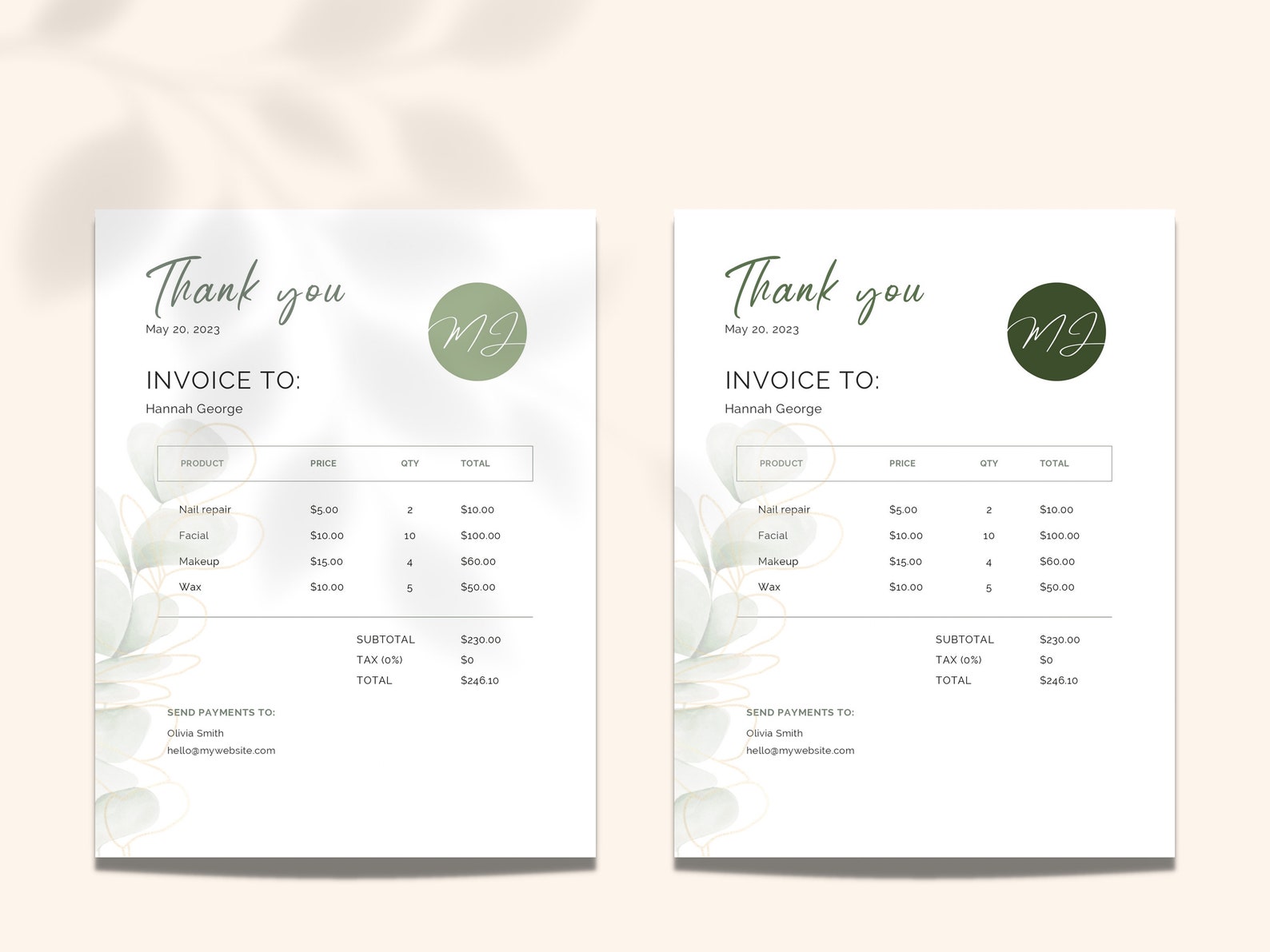 Invoice With Logo. Invoice Template for Small Business. Small - Etsy