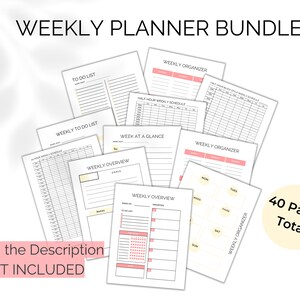 Half Hour Weekly Planner. Block Style Schedule Included. Plot Out Your ...