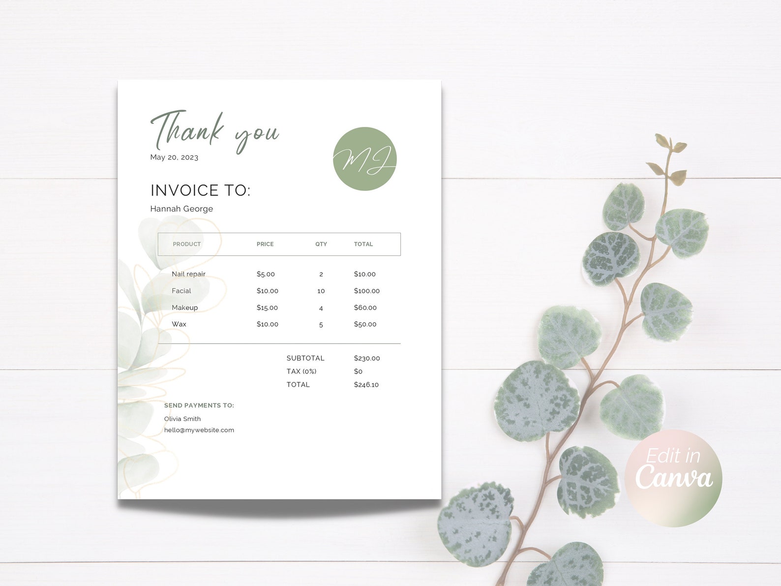 Invoice With Logo. Invoice Template for Small Business. Small - Etsy