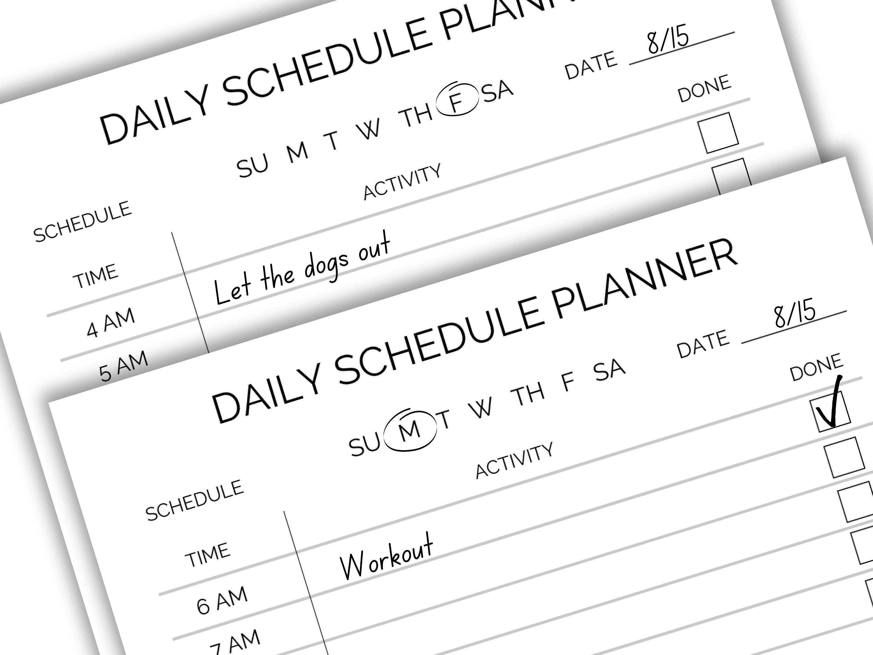 Daily Schedule Planner Printable. A Great Schedule Routine Template ...