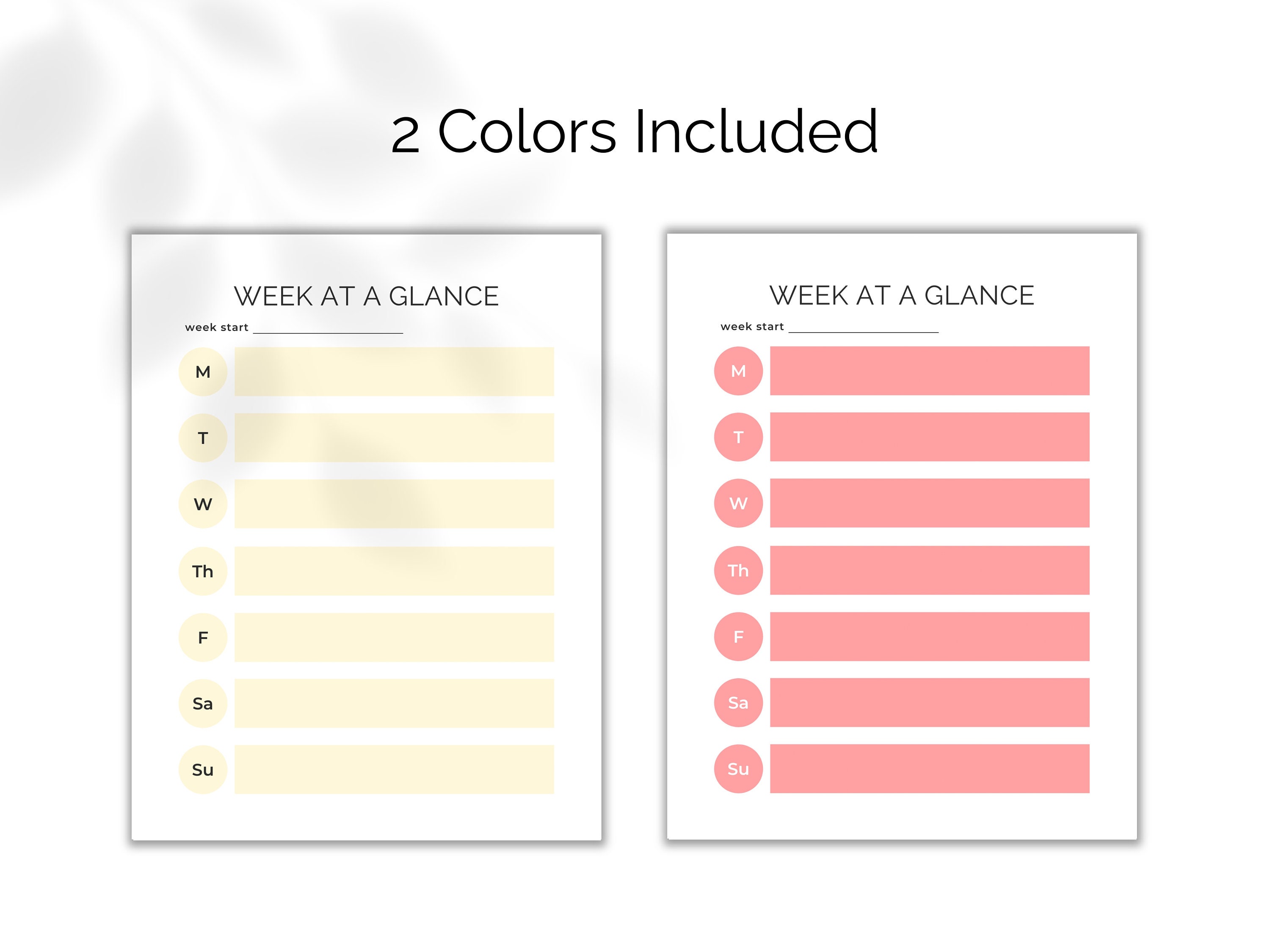 Weekly Planner Printable. Week at a Glance Style. Use It to Plot Out ...