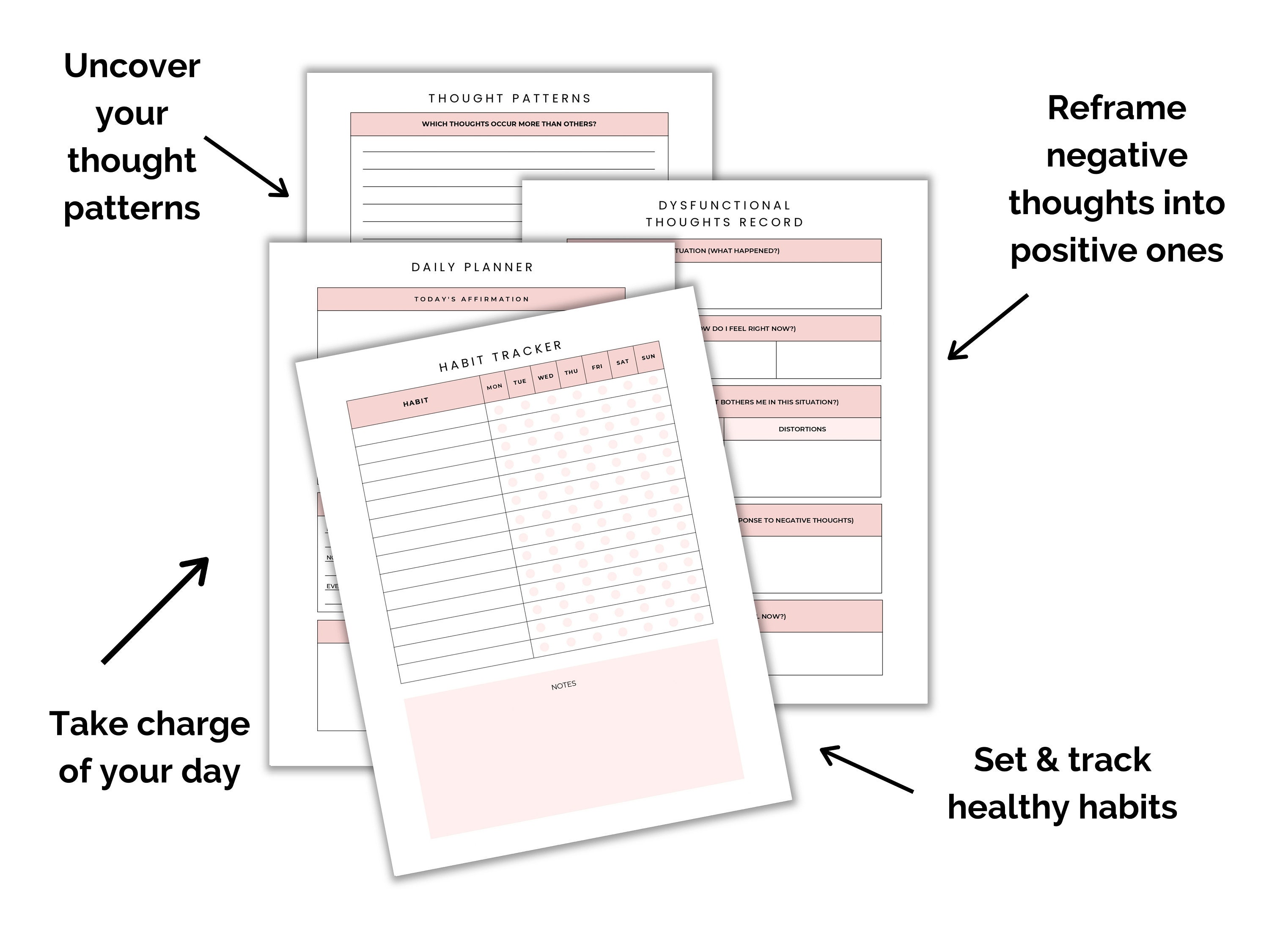 Depression Therapy Planner. Therapy Note Template. Canva - Etsy