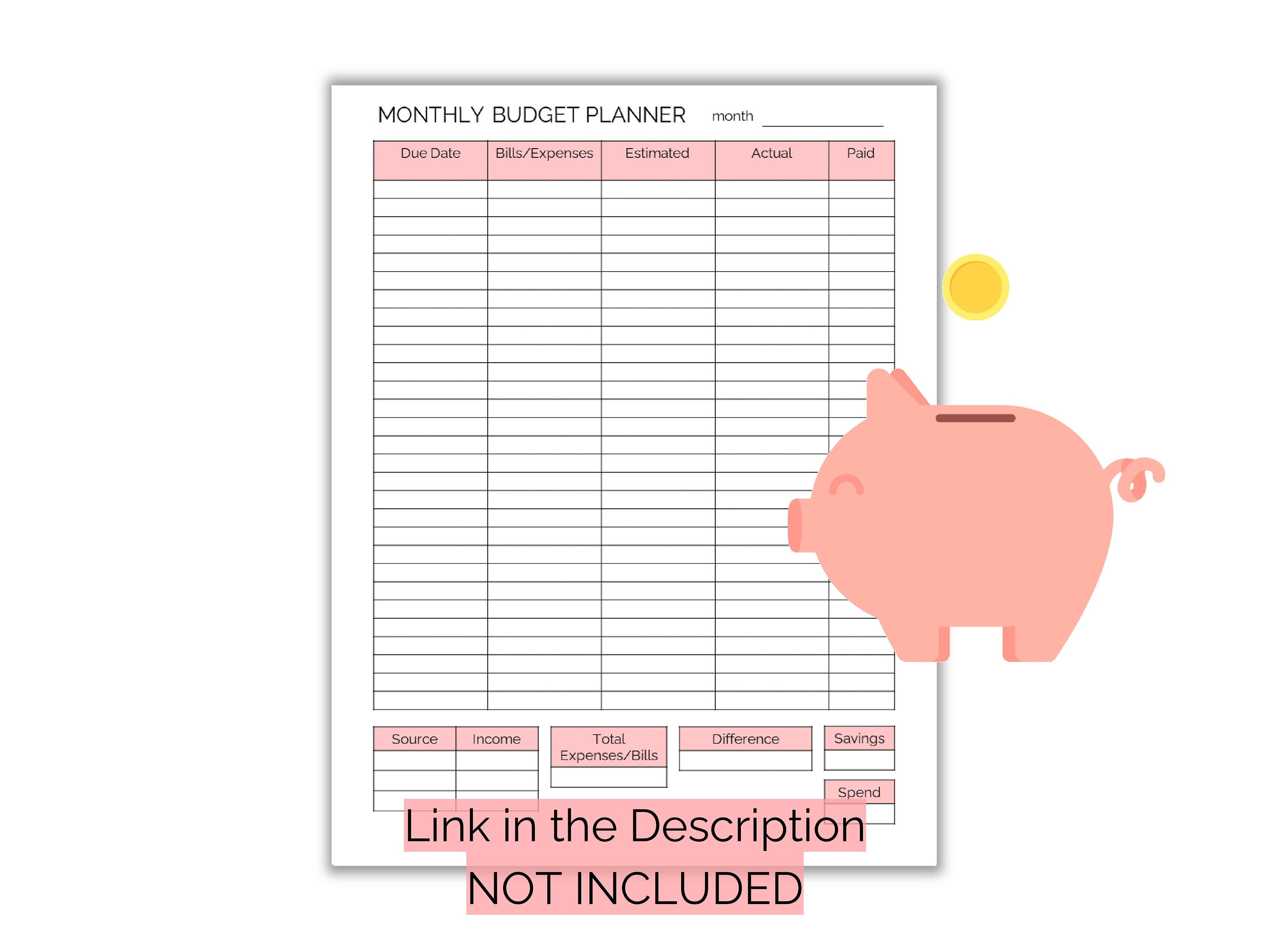 Yearly Budget Planner Printable. Great Monthly Income & Expenses ...