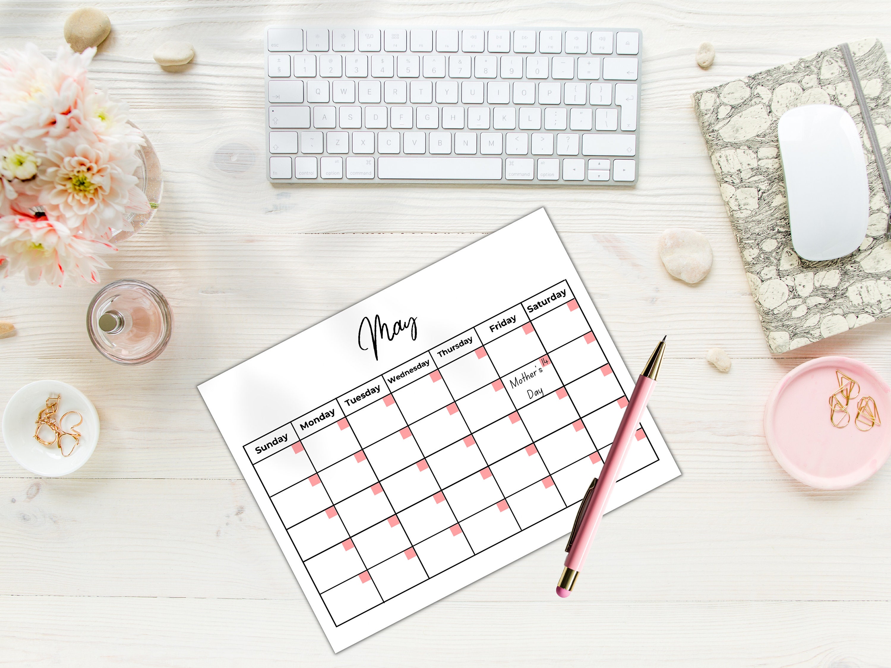Monthly Blank Calendar Printable. Full Year Calendar 12 Horizontal ...