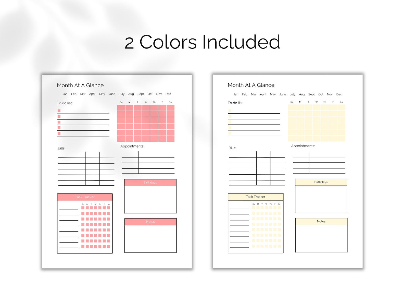 Month at a Glance Planner Printable. Undated. PDF Includes a to Do List ...