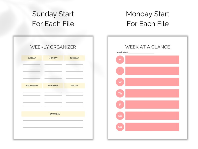 Printable Weekly Planner Bundle With 7 Planners. It Includes a Must ...