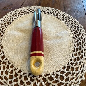 Vintage Red Handle Peeler, Red Painted Wooden Handle, Peeler/corer ...
