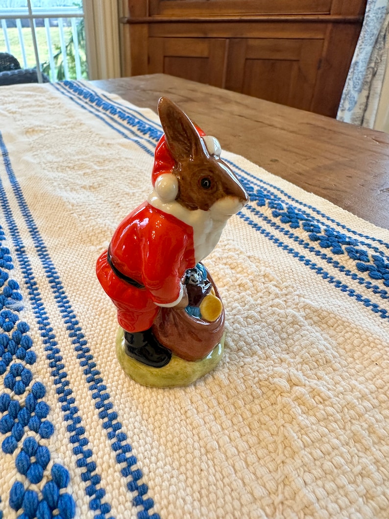 Antique Porcelain Santa Rabbit Figurine, Santa Bunnykins, happy ...
