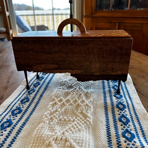 Vintage Hand-made Wooden Box, Raw Edge Wood, Lacewood, Art Deco ...