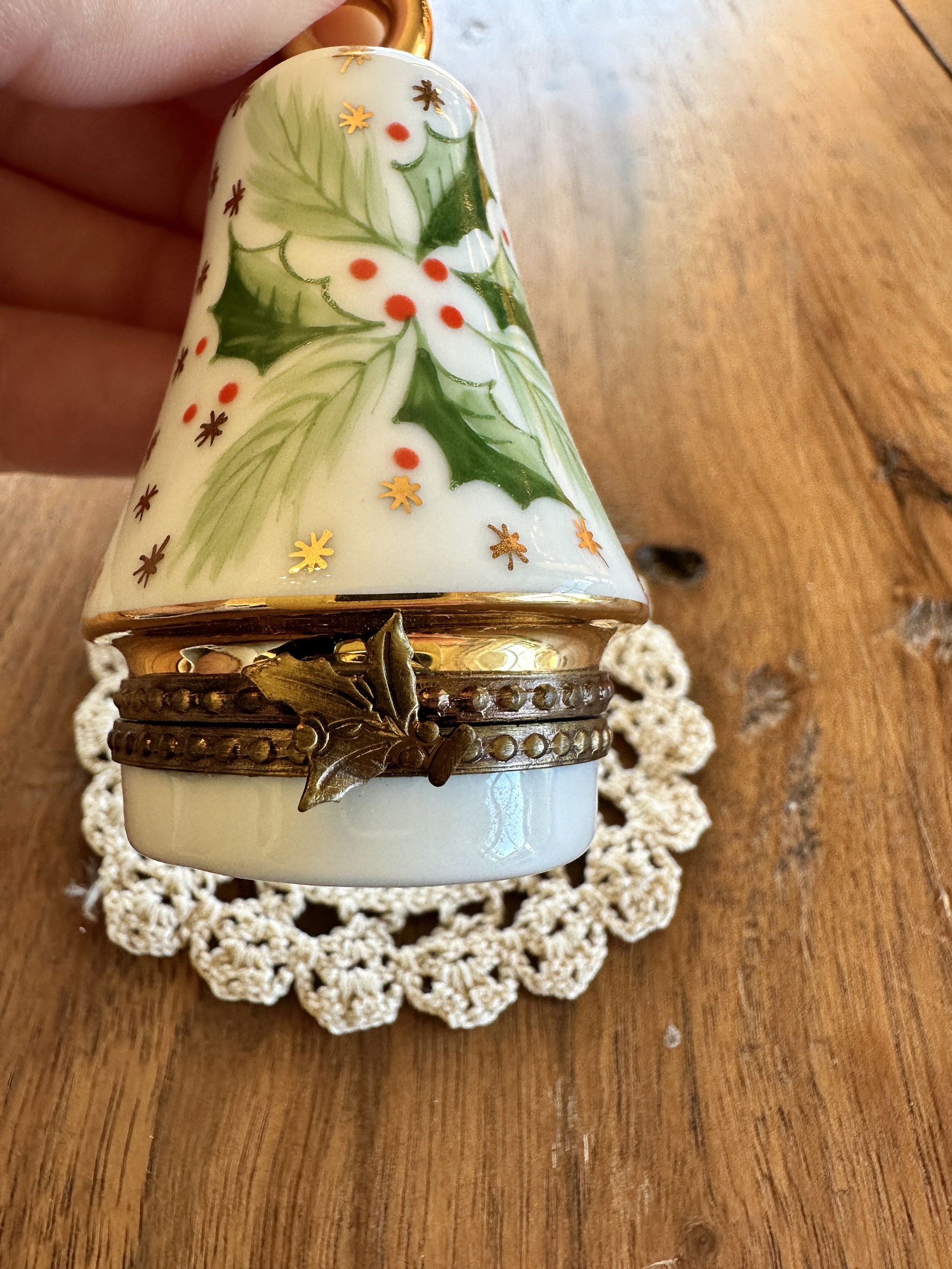 Vintage Holly Bell Limoges Christmas Holly Bell Hand - Etsy