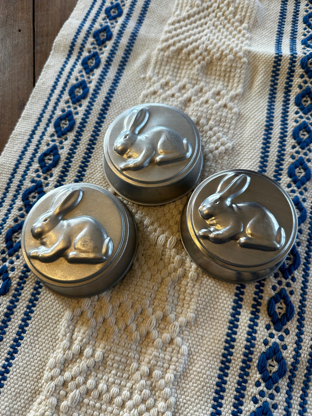 Vintage Aluminum Rabbit Mold, Cake Mold, Jello Mold, Set of Three ...