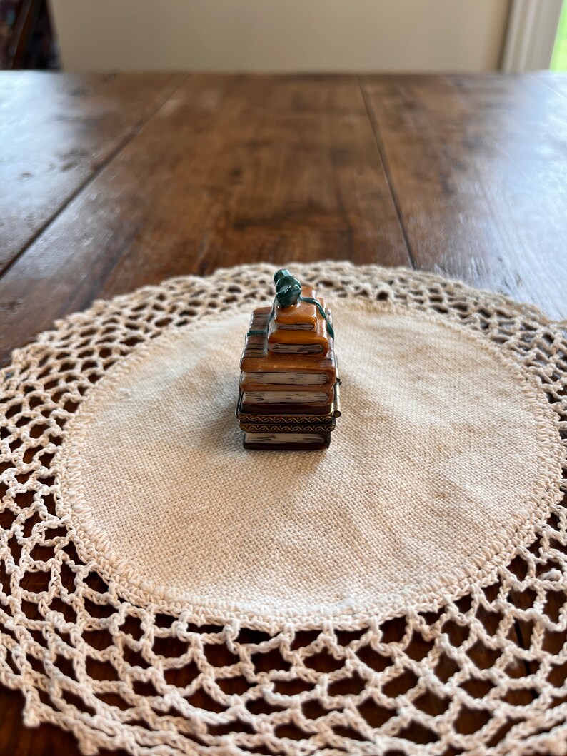 Vintage Stack of Books Limoges, Hand Painted Porcelain Trinket Box ...