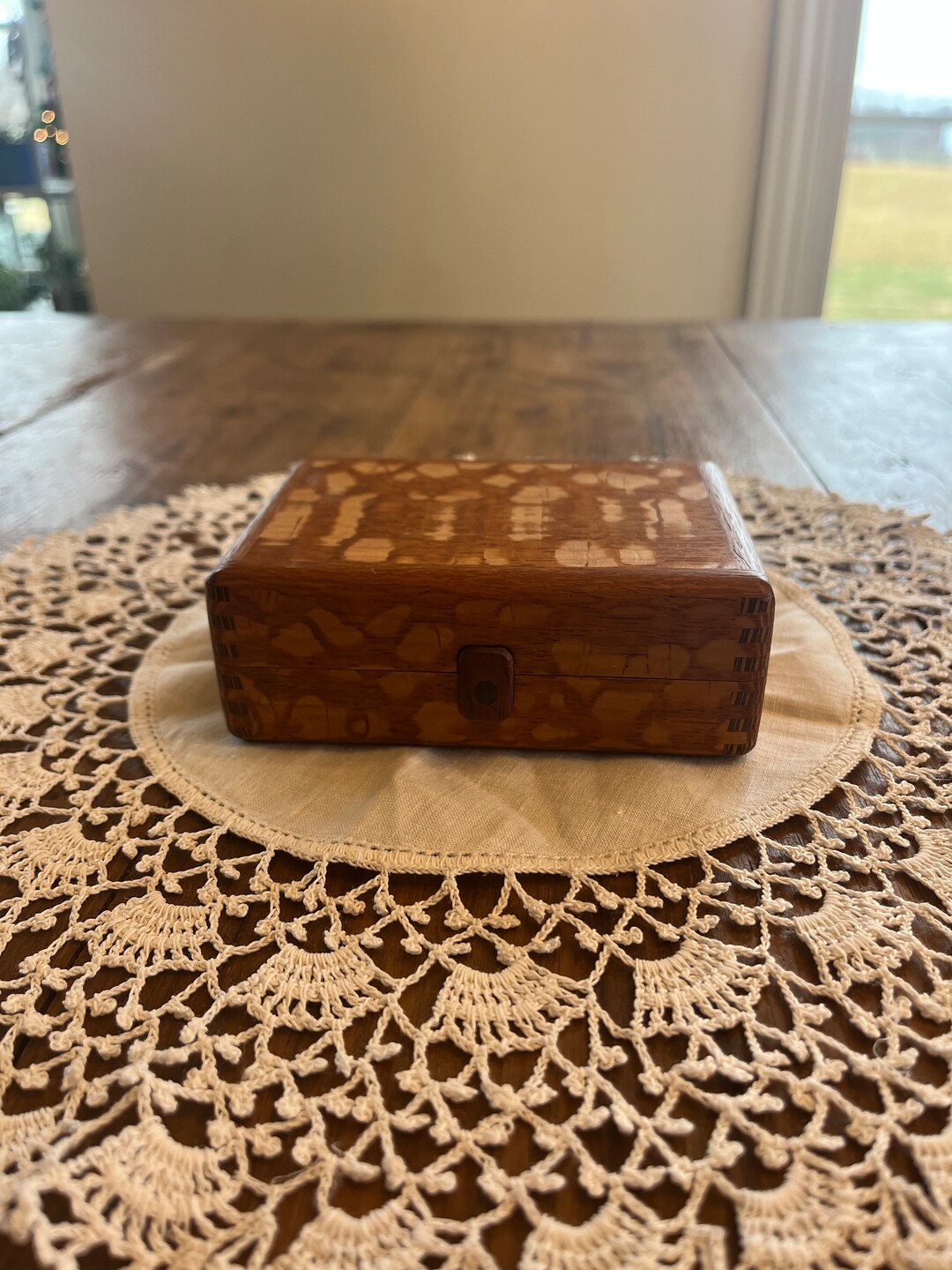 Vintage Hand-carved Wooden Box, Lacewood From Australia, CCB Craig ...