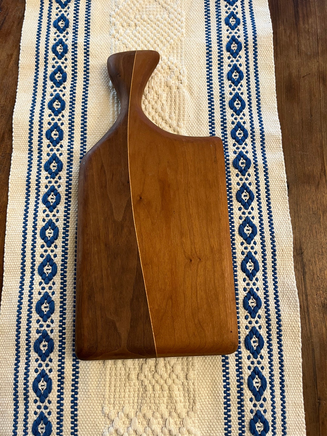 Vintage Handmade Wood Cutting Board, Bread Board, Inlaid Wood, 1980s - Etsy