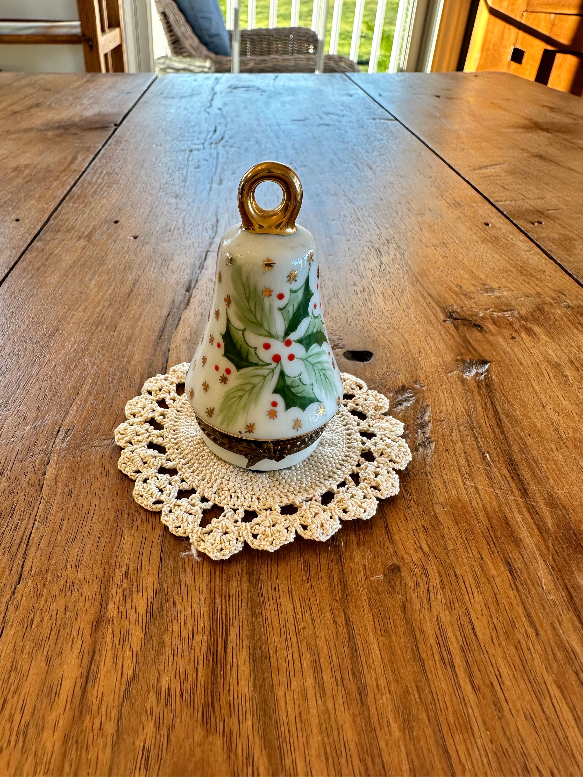 Vintage Holly Bell Limoges Christmas Holly Bell Hand - Etsy