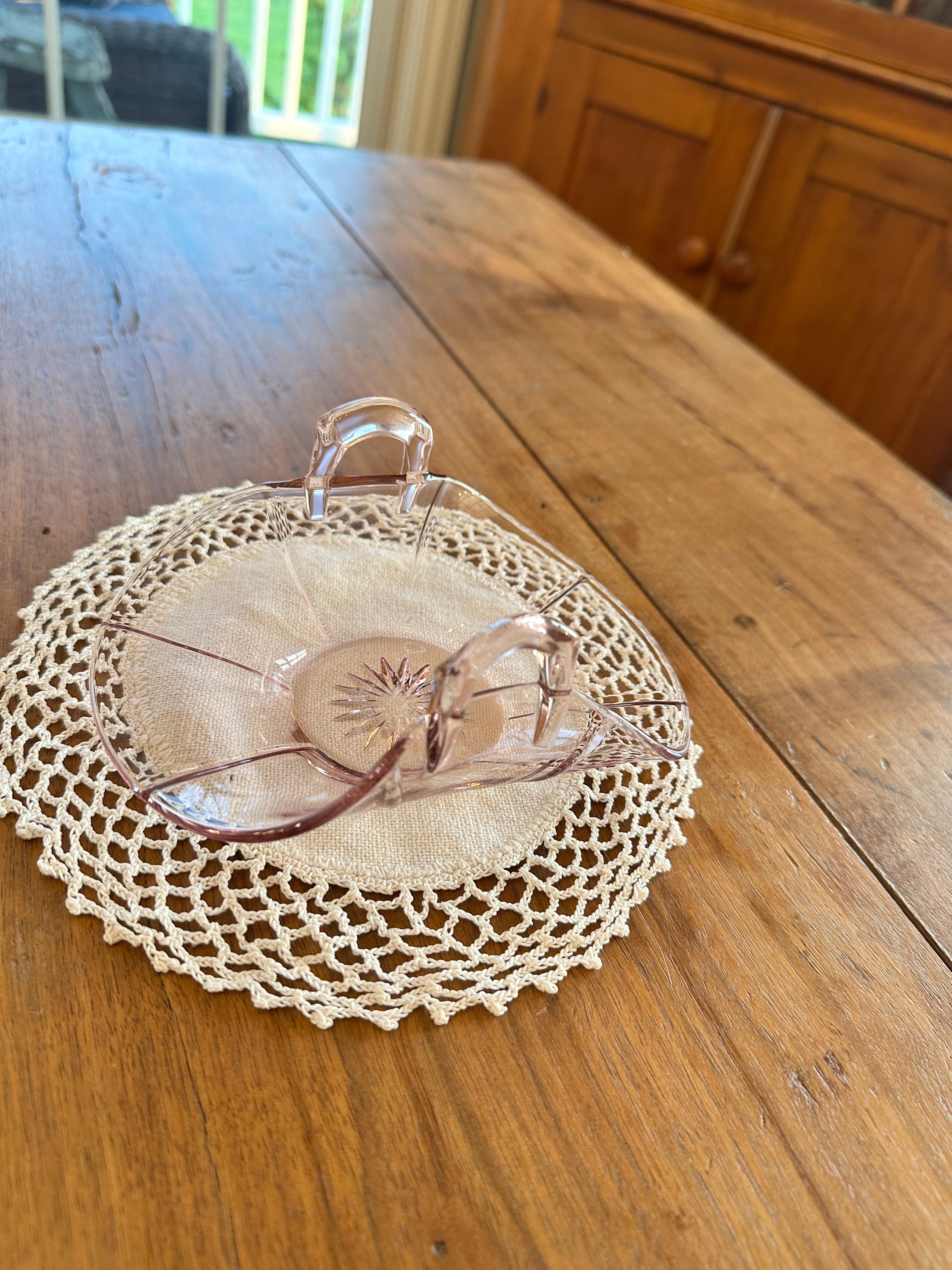 Antique Heisey Glass Bon Bon Plate Hawthorne Rib and Panel - Etsy