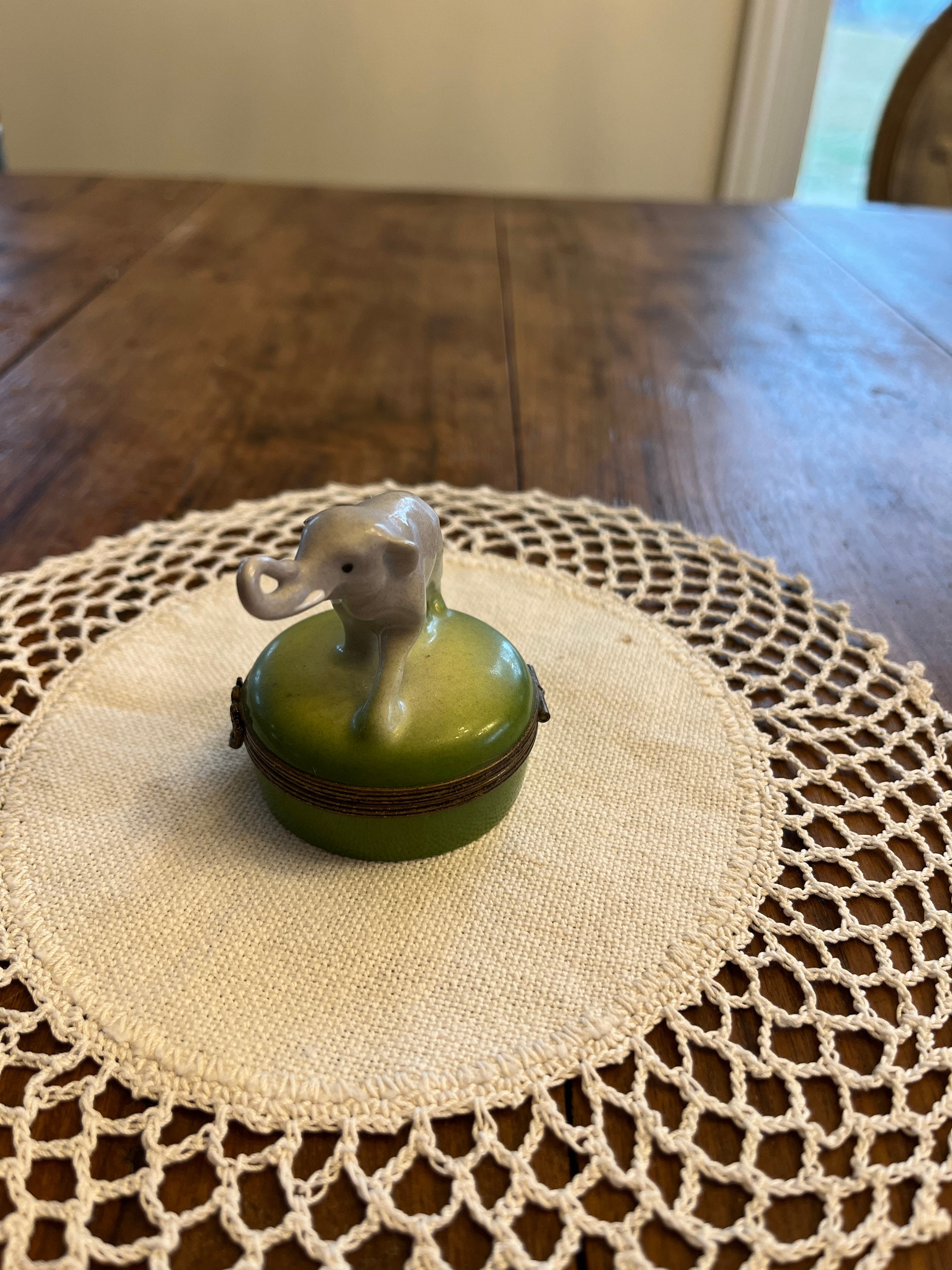 Vintage Limoges Castel Elephant, Hand Painted Porcelain Trinket Box ...