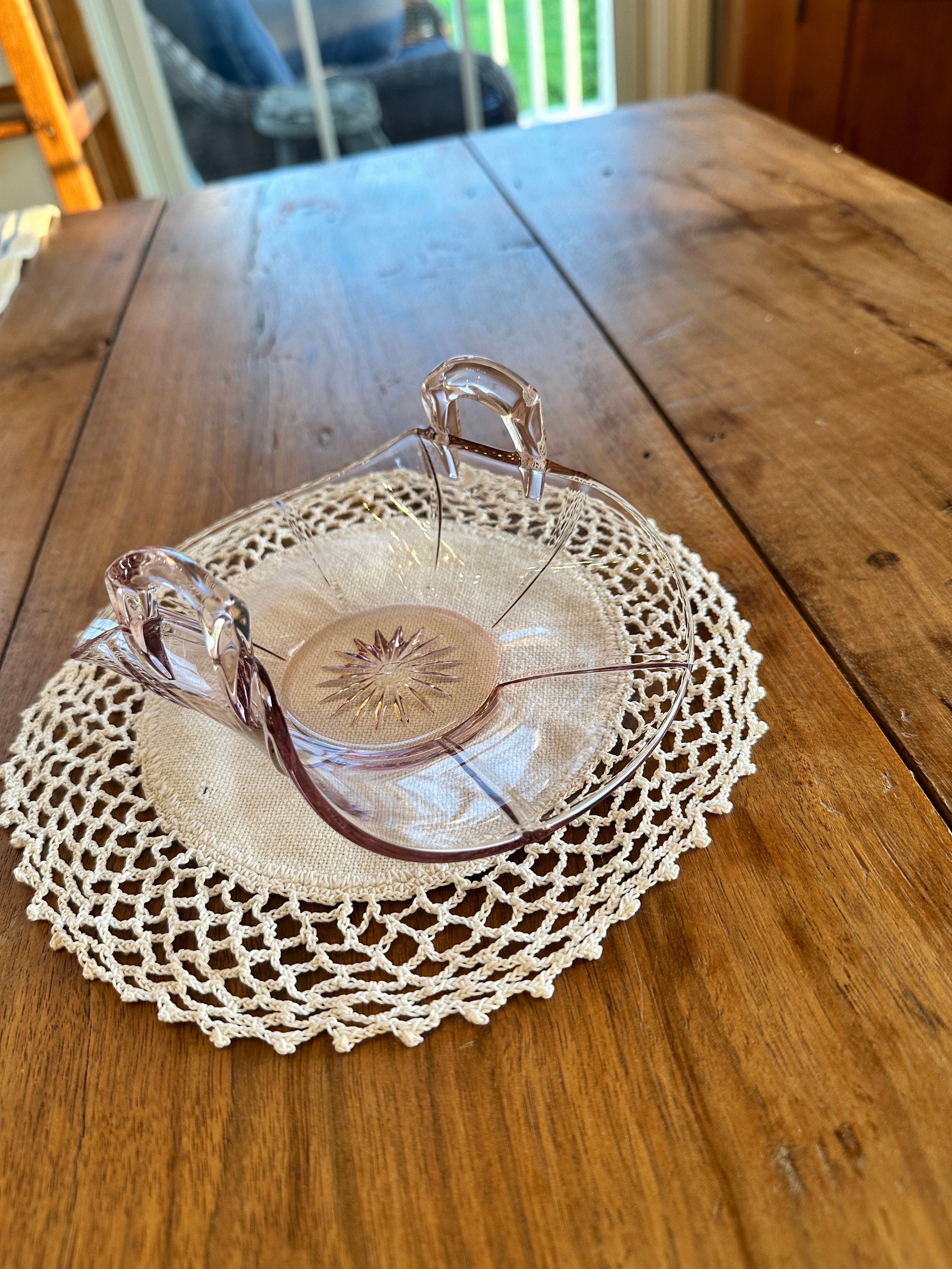 Antique Heisey Glass Bon Bon Plate Hawthorne Rib and Panel - Etsy