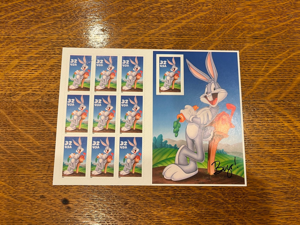 Vintage Stamps, USPS Bugs Bunny Stamps, USA 32 Cent, Sheet of 10 Stamps ...