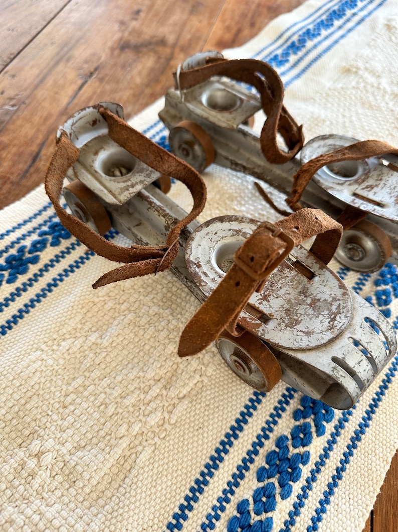 Antique Roller Skates, Overshoe, Leather Straps, 1920-40s - Etsy