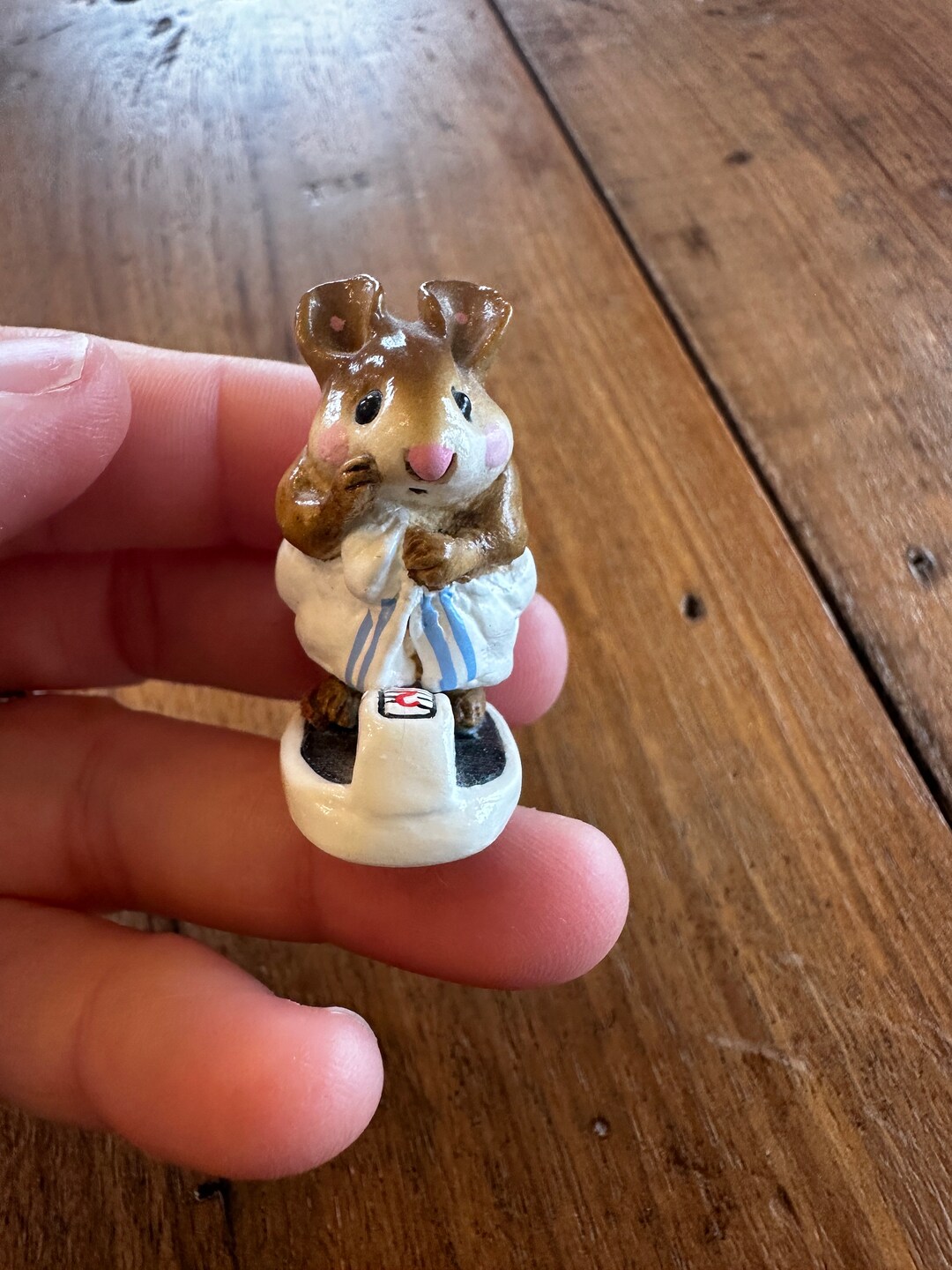Wee Forest Folk Mouse on Scale, “just Checking”, Figurine, Hand ...