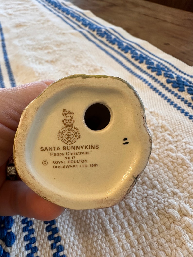 Antique Porcelain Santa Rabbit Figurine, Santa Bunnykins, happy ...