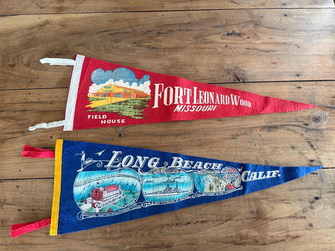 Vintage Pennants, Felt, Large, Sold Individually, US Locations ...