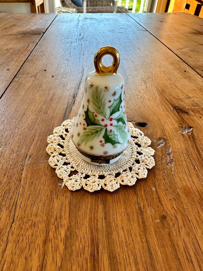 Vintage Holly Bell Limoges Christmas Holly Bell Hand - Etsy