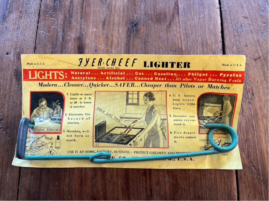 Antique FYER CHEF Lighter, Made in USA, Kitchen, 1940s - Etsy