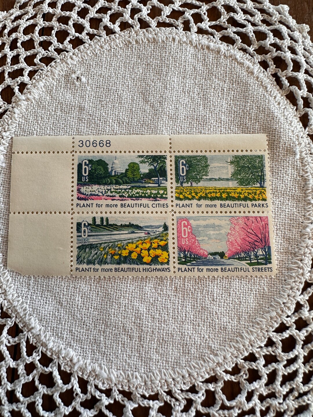 Vintage Stamps, USPS Plant for More Beautiful, Beautiful, Washington DC ...