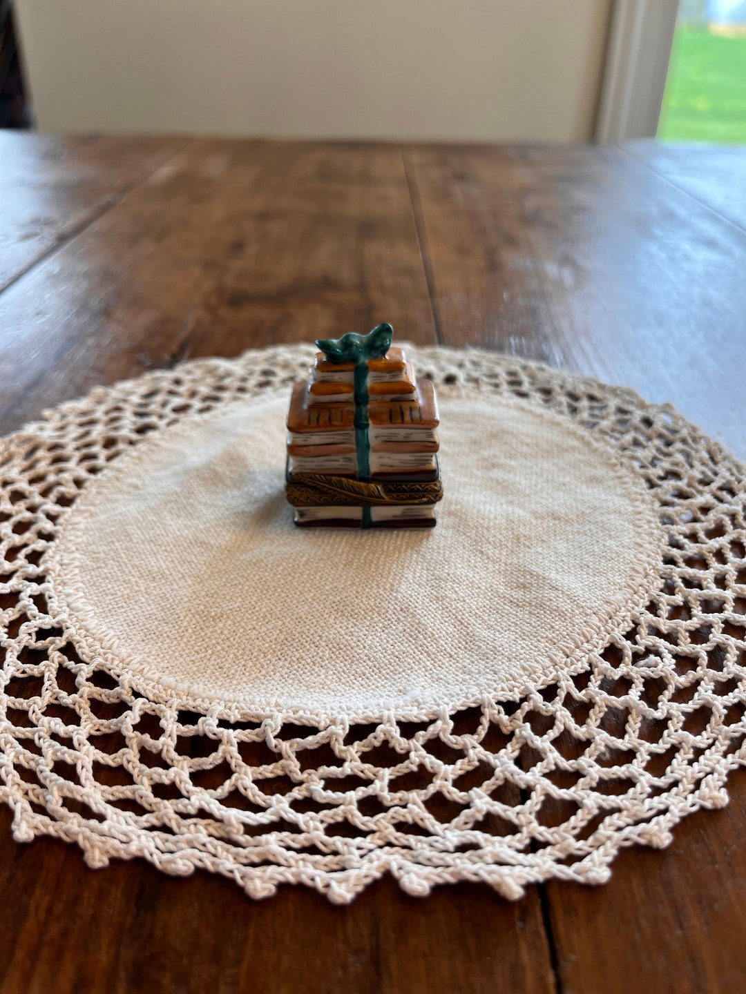 Vintage Stack of Books Limoges, Hand Painted Porcelain Trinket Box ...