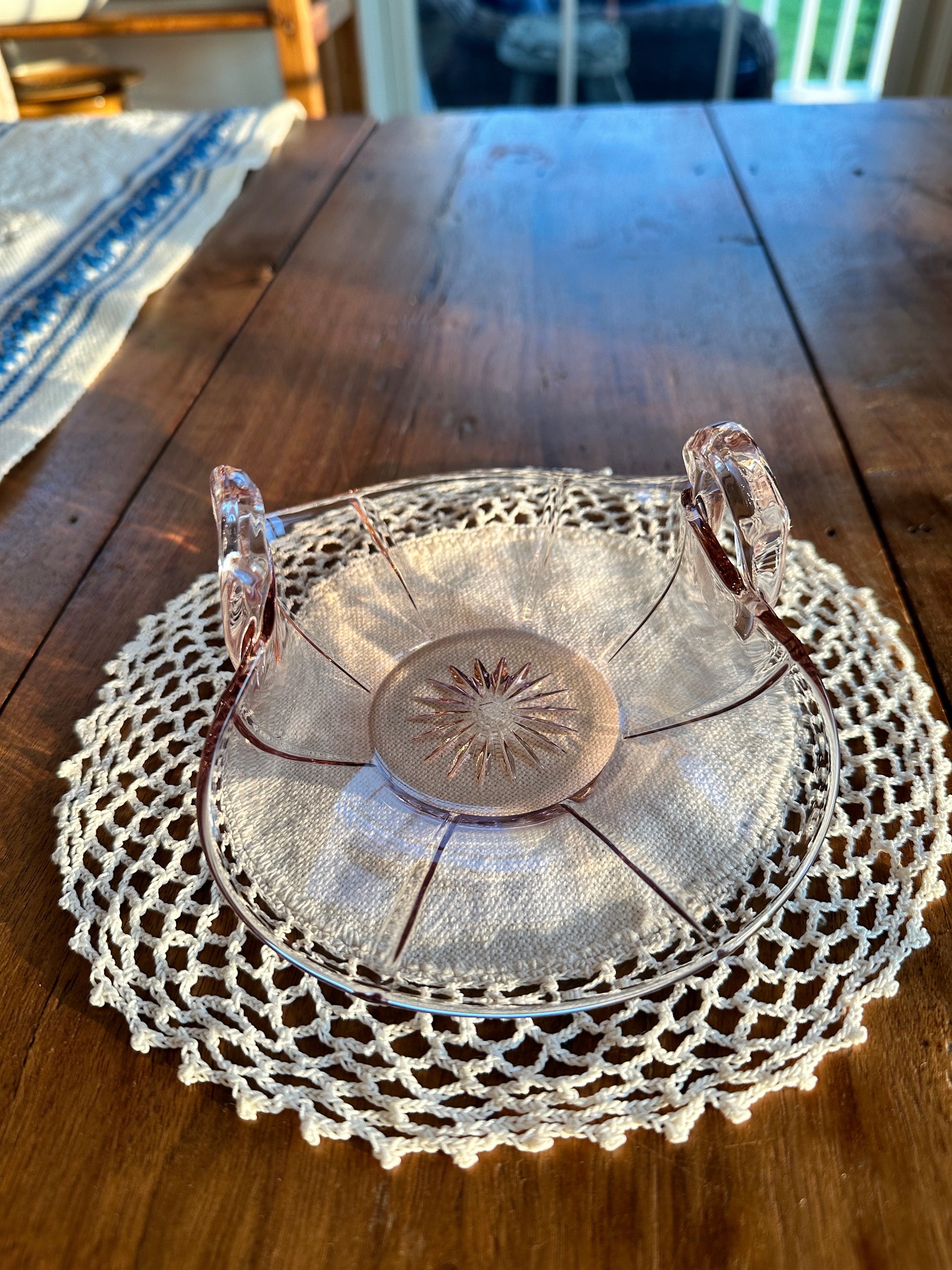 Antique Heisey Glass Bon Bon Plate Hawthorne Rib and Panel - Etsy