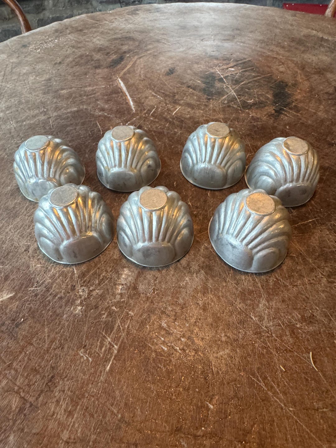 Vintage Aluminum Shell Molds, Jello Molds, Cake Molds, Set of Seven ...