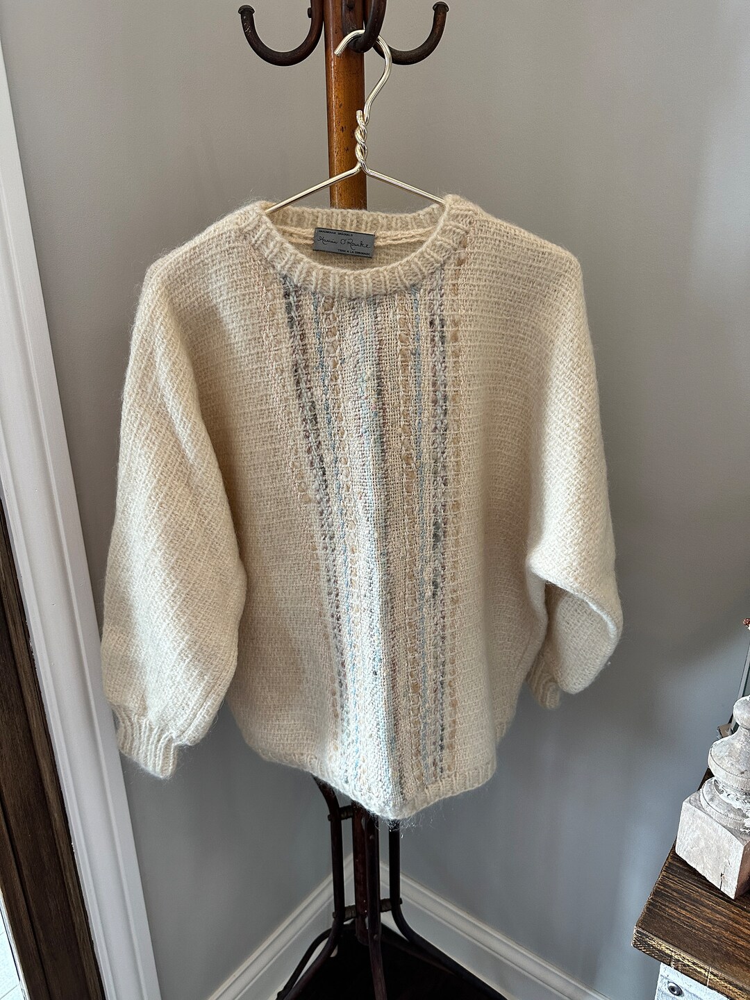 Vintage Marian O’rourke Sweater, Ivory, Pastel, Wool, French, 1970s - Etsy