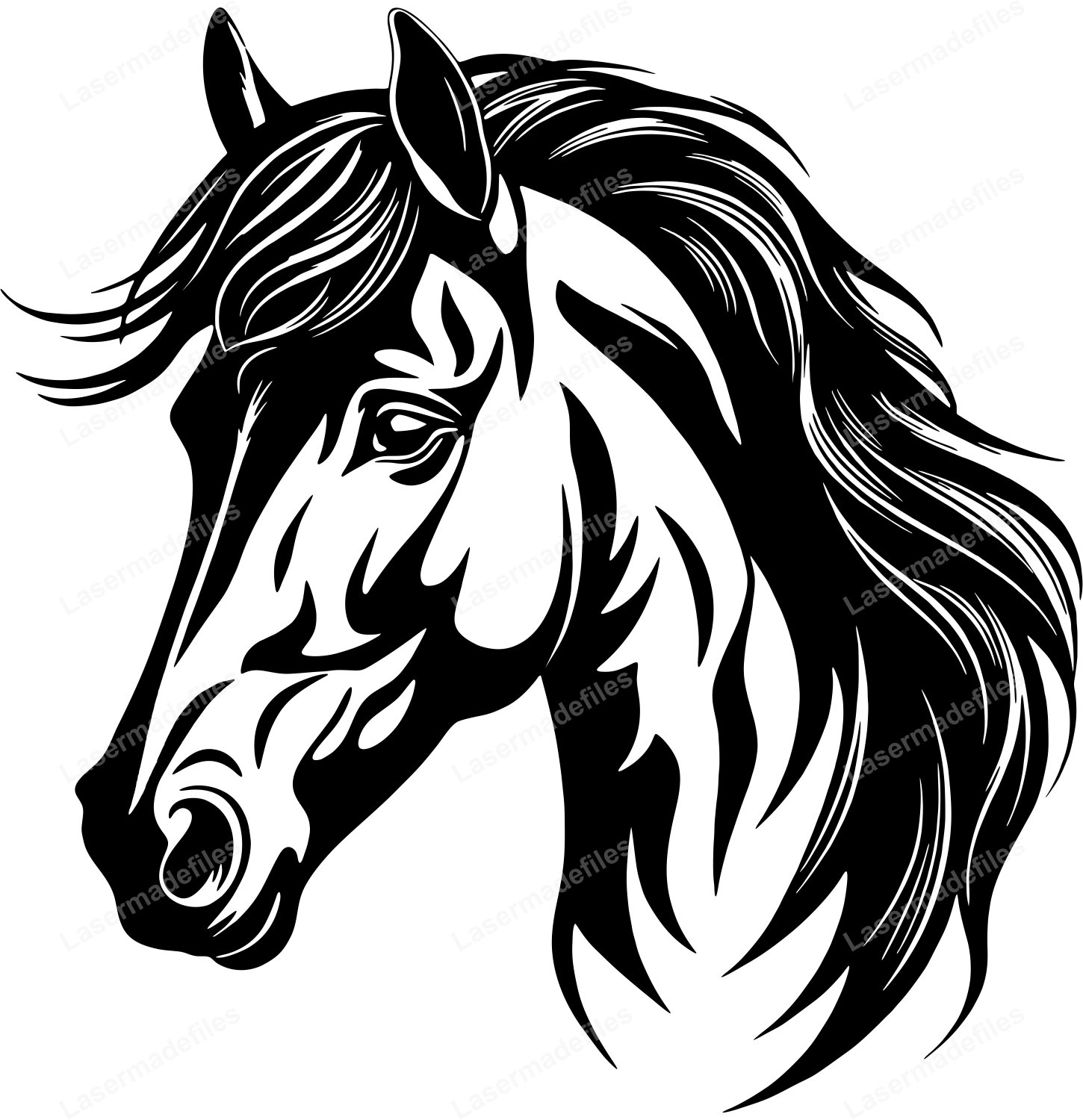 DIGITAL Horse Face .svg, .cdr, .ai, .png, .pdf - Etsy