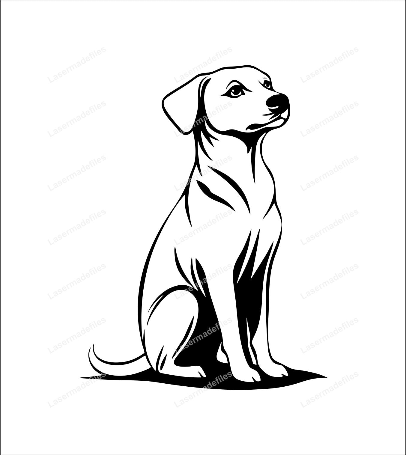 Sitting Dog Laser Cut File, Digital Instant Download .svg, .ai, .cdr ...
