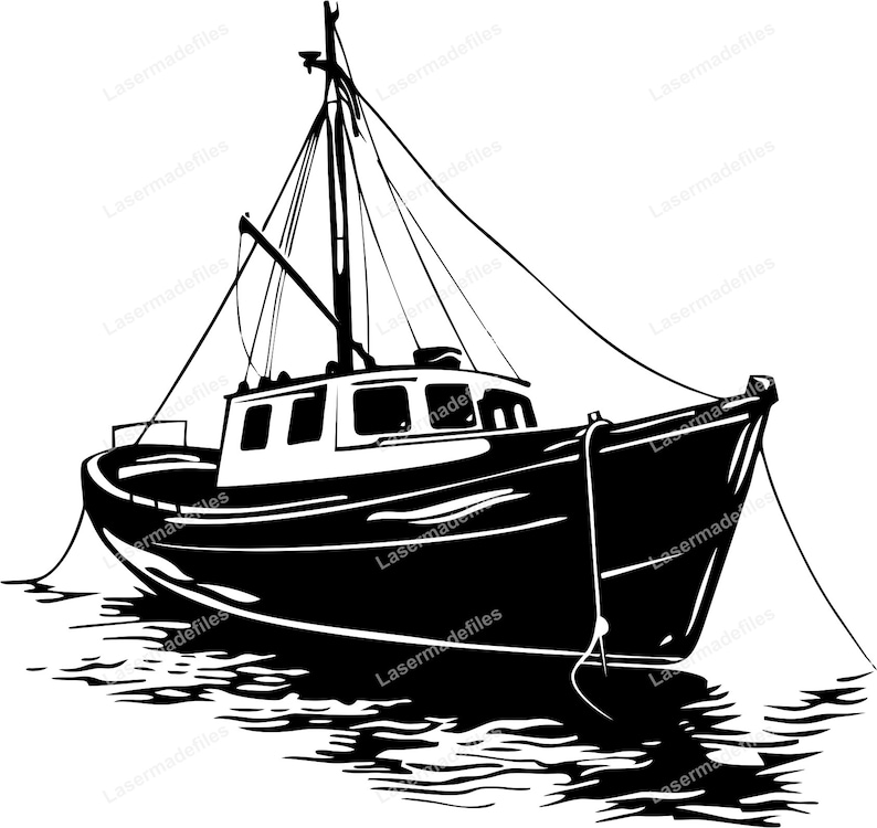 DIGITAL Boat .svg, .ai, .cdr, .png, .pdf - Etsy