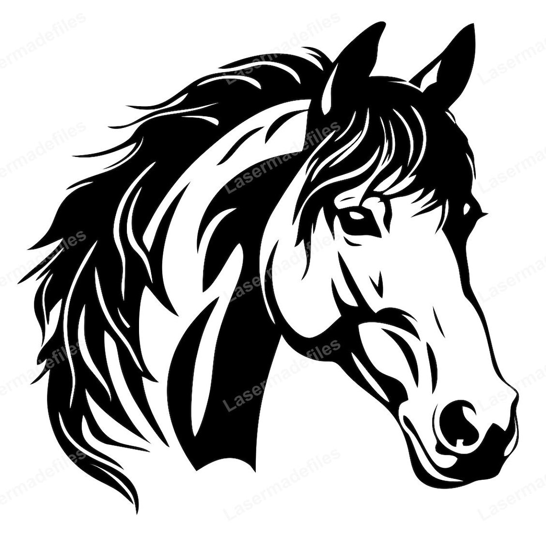 Horse Head File, Digital Vector File Horse, Horse Face File .svg, .ai ...