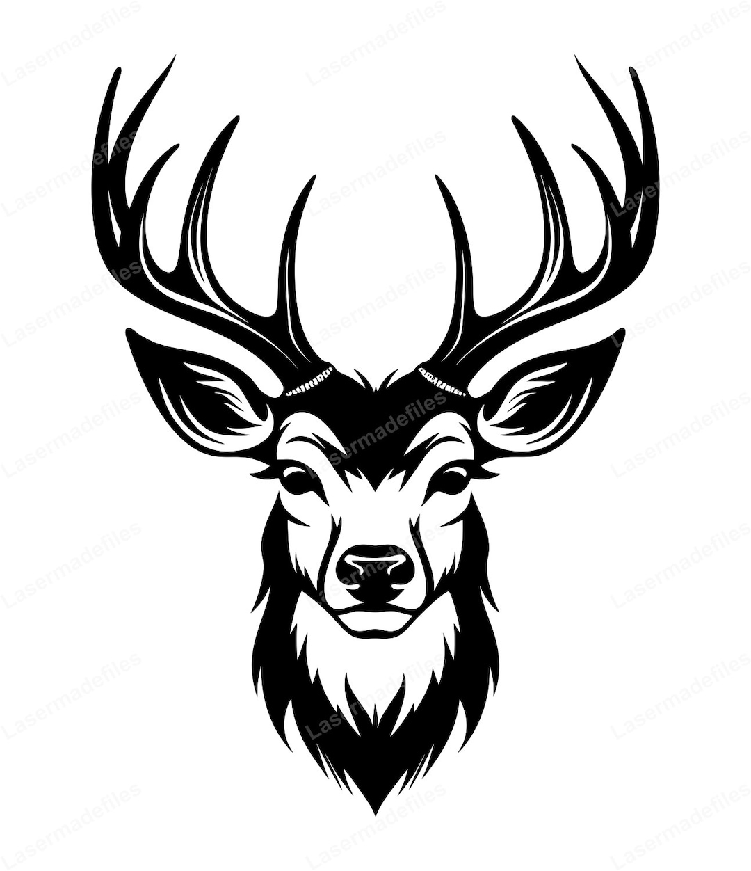 DIGITAL Laser Cut File Deer Head, Vector File, Instant Download .svg ...