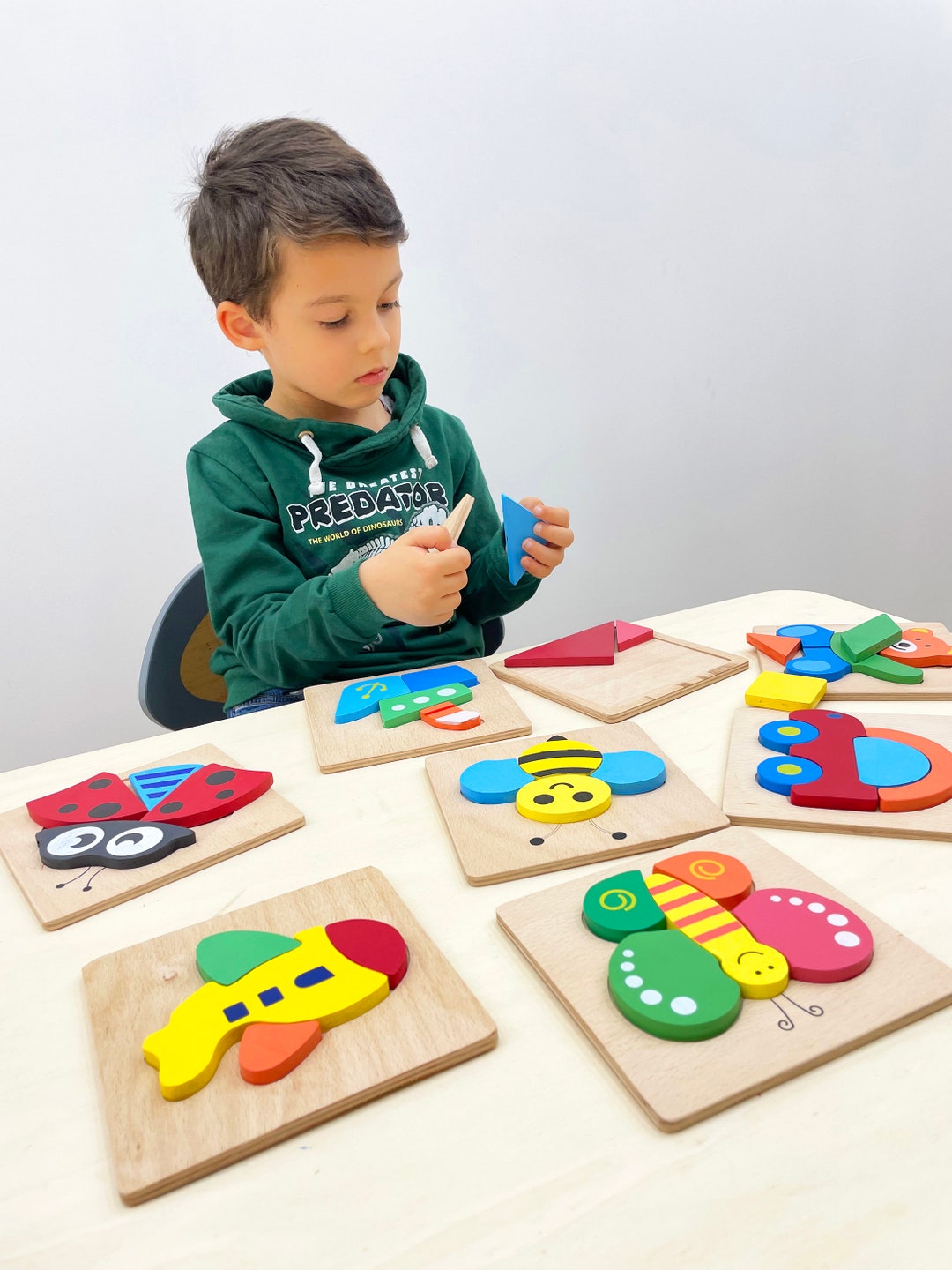 4 PCS Wooden Puzzles Set for Kids-wooden Jigsaw Puzzles for - Etsy