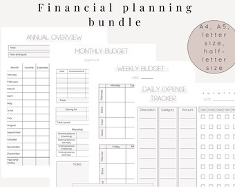 Financial Planner Printable PDF Finance Tracker Budget | Etsy