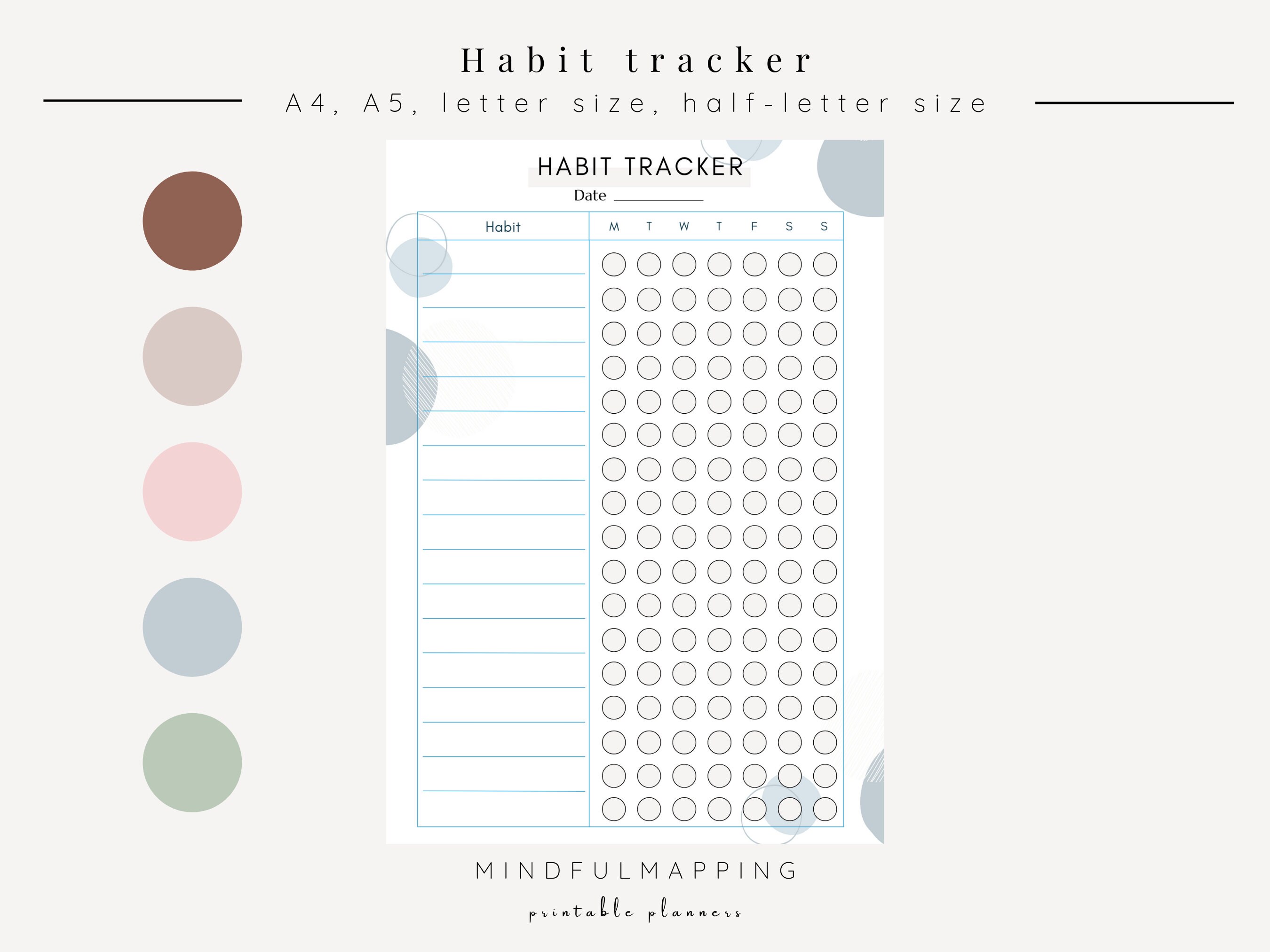 Habit Tracker, Printable Daily/weekly Habit Tracker, Routine Checklist ...
