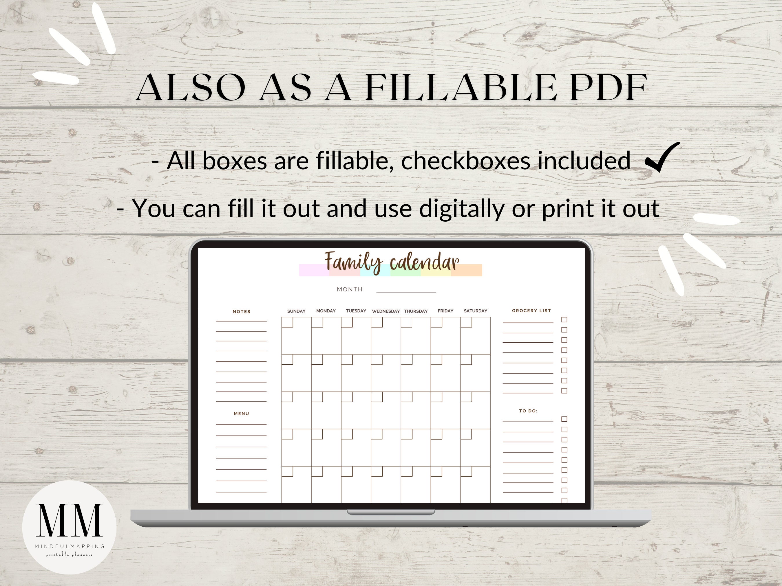 Family Calendar, Monthly and Weekly Family Planner, Printable Family ...