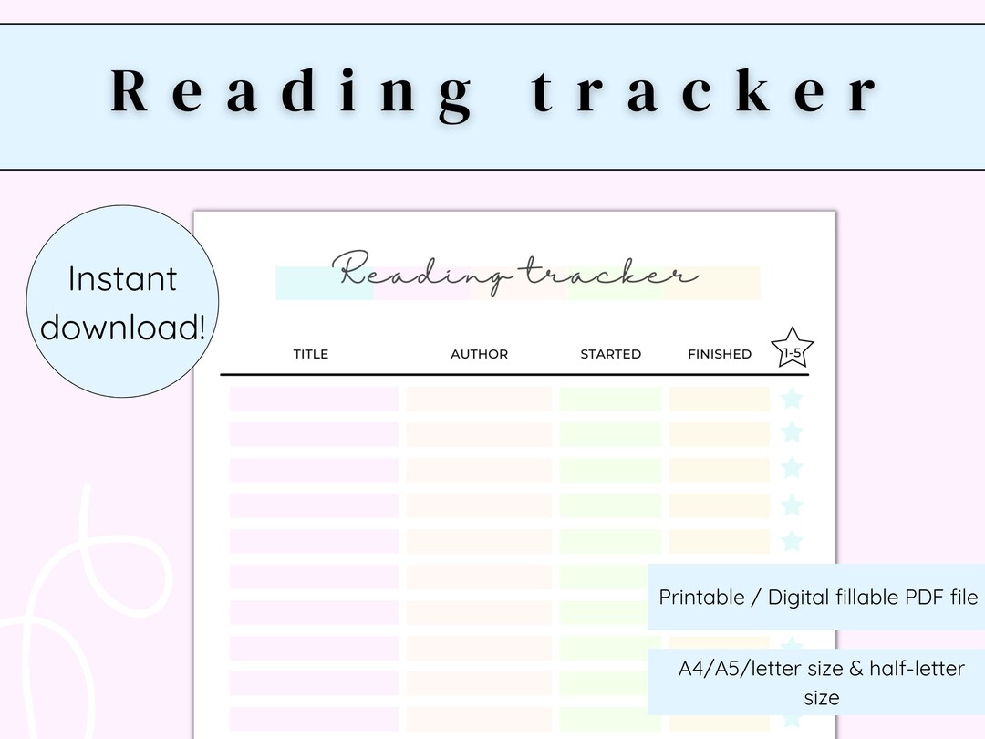 Reading Tracker, to Be Read, Printable Reading List, Reading to Read ...