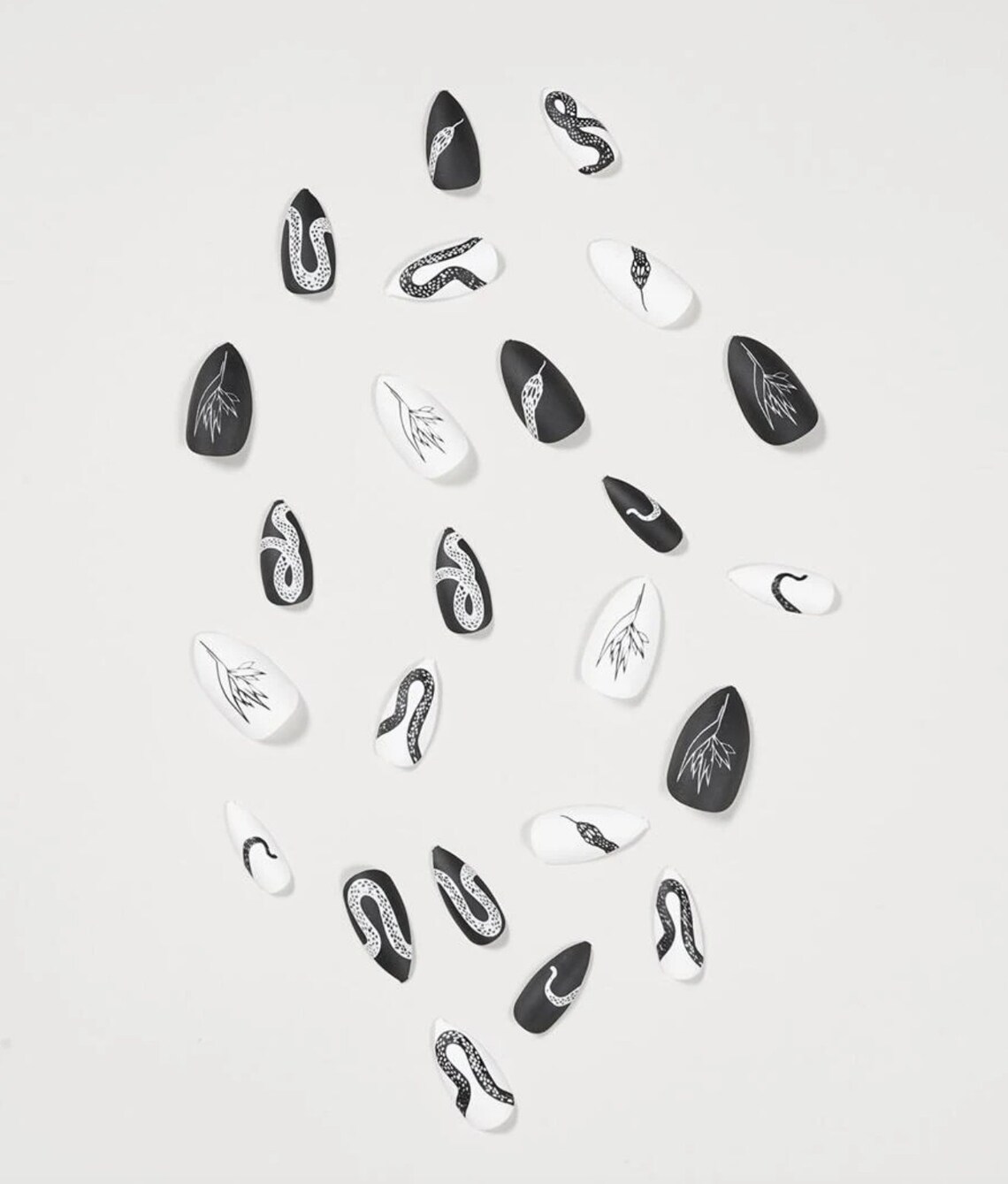 Snake Press on Halloween Nails Long Oval Press on Nails Halloween Nails ...