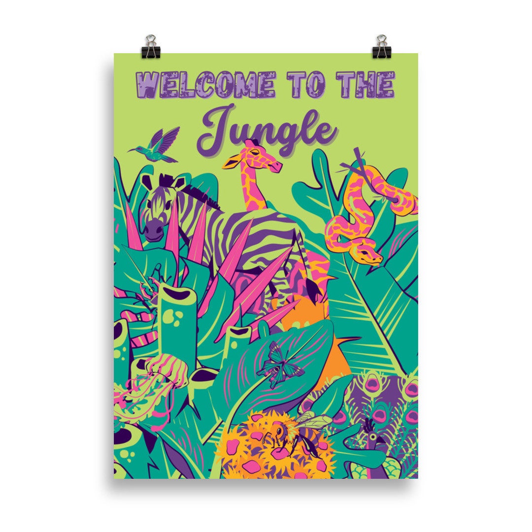 Jungle Poster, Welcome to the Jungle Poster, Jungle Wall Art, Wall ...