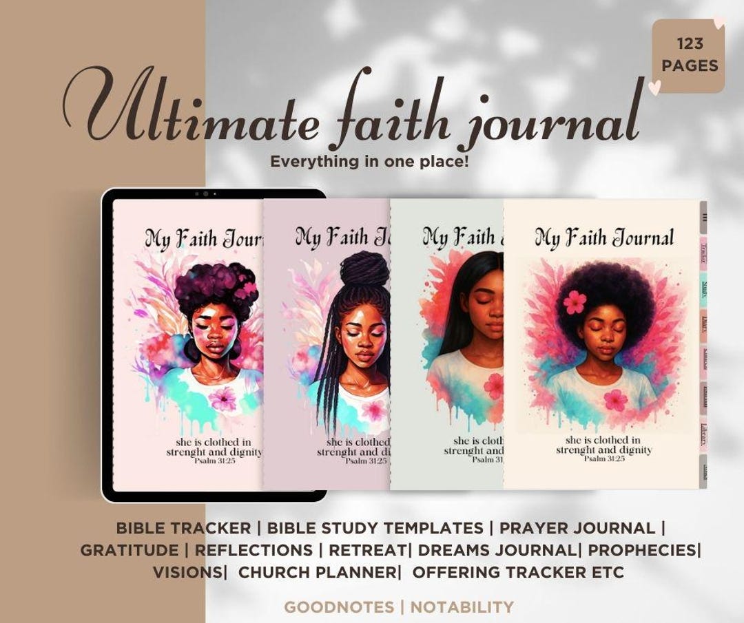 Christian Faith Journal Printable | Bible Study Planner, Prayer Journal ...