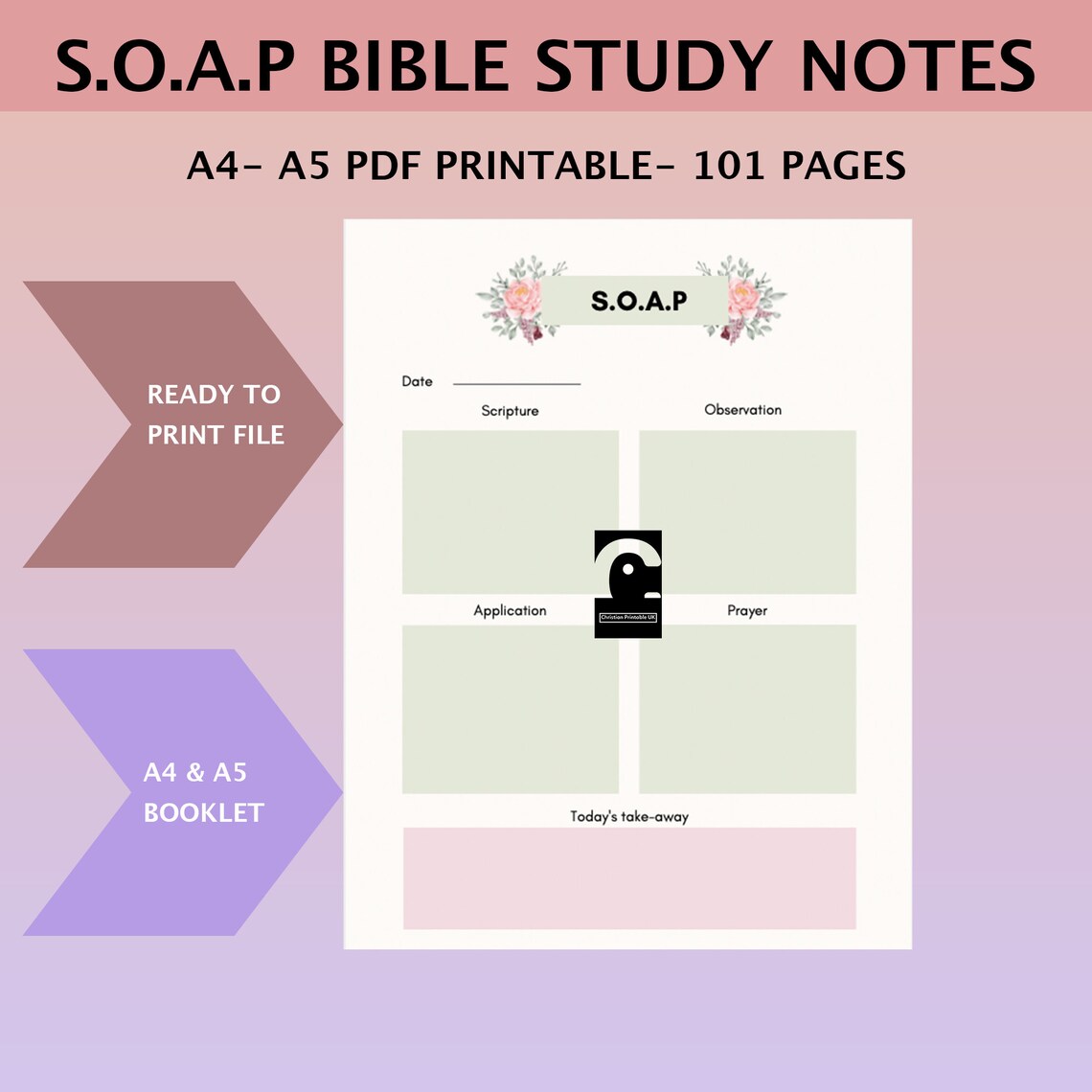 S.O.A.P Bible Study Guide | SOAP Bible Journal | Digital Bible Study ...