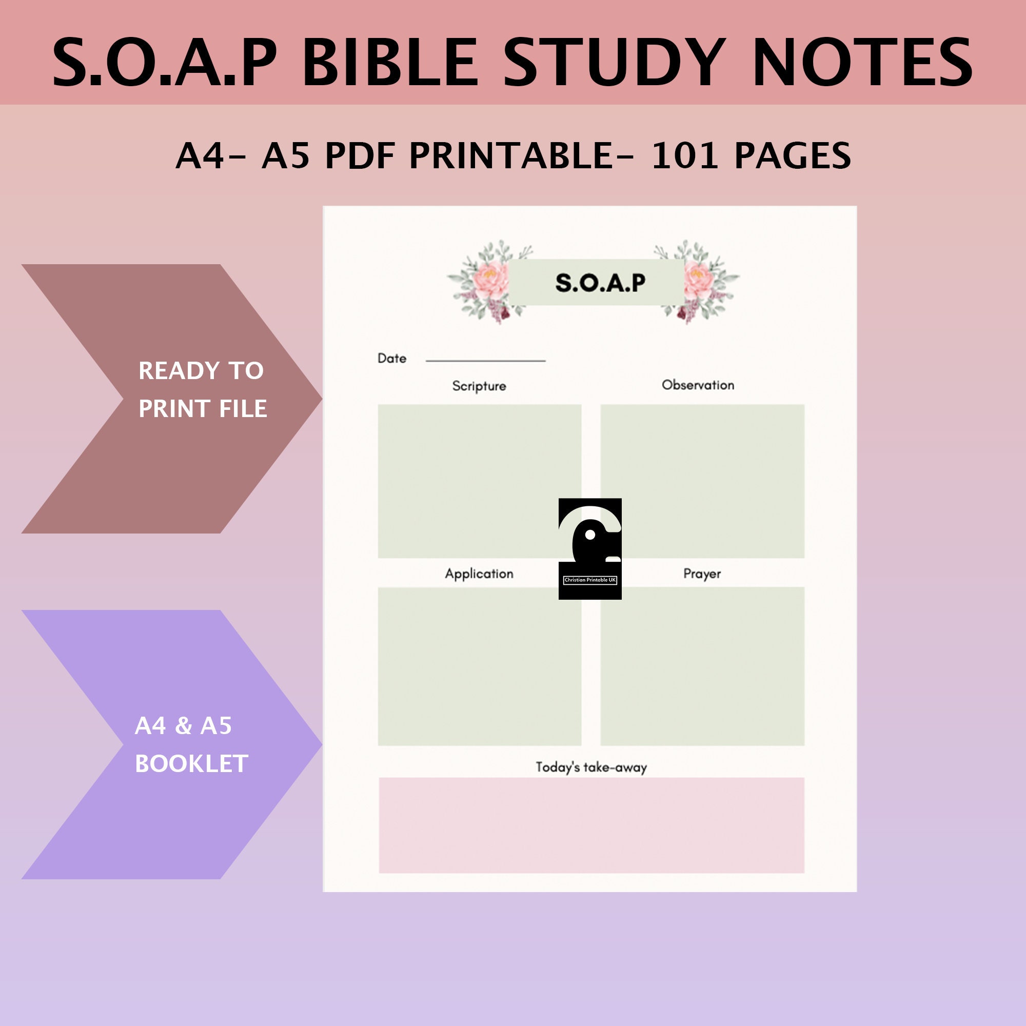 S.O.A.P Bible Study Guide | SOAP Bible Journal | Digital Bible Study ...
