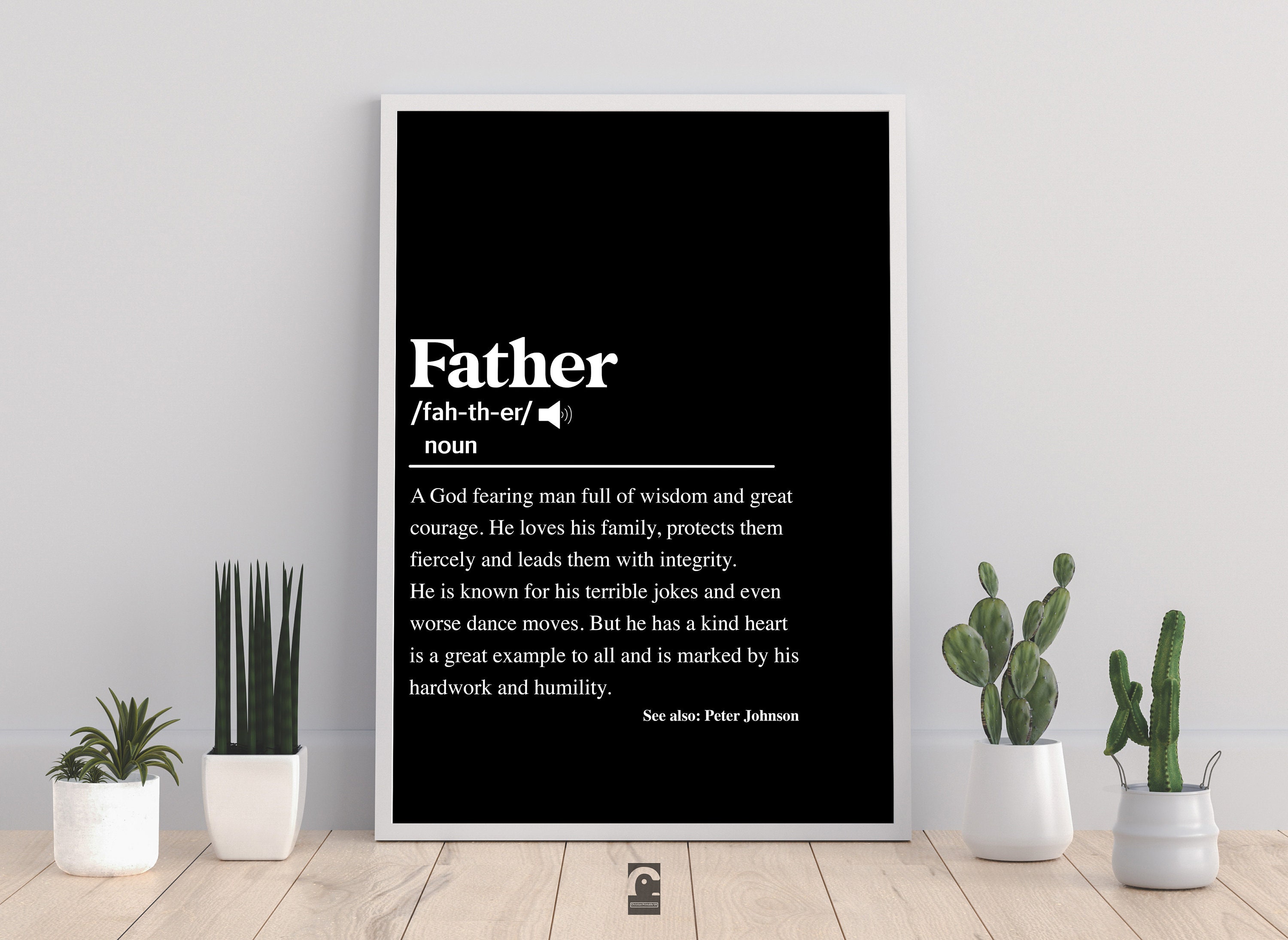 Father Definition Print, Fathers Day Gift for Christian Dad, Gift for ...